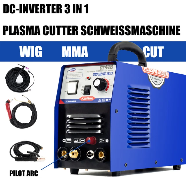 NON-TOUCH PILOT ARC Air Plasma Cutter/Tig/Stick Welder 3 in 1 Welding ...