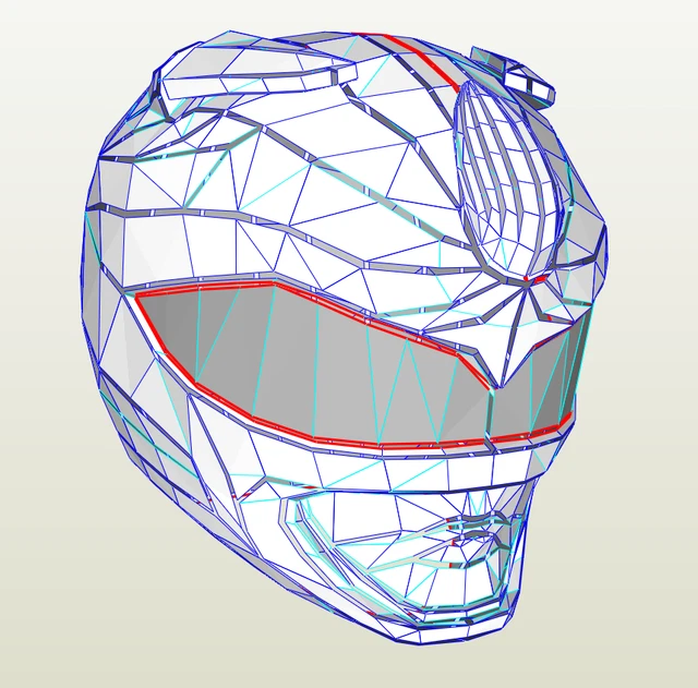 DIY PEPAKURA HELMET Power Rangers Blue Ranger Cosplay Free Posatge £5. ...