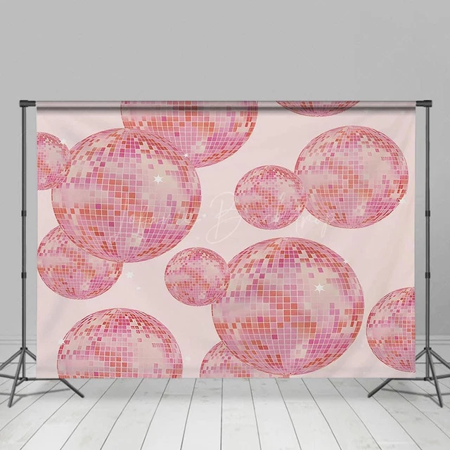 RETRO PINK DISCO Balls Musical Dance Party Backdrop $37.85 - PicClick AU