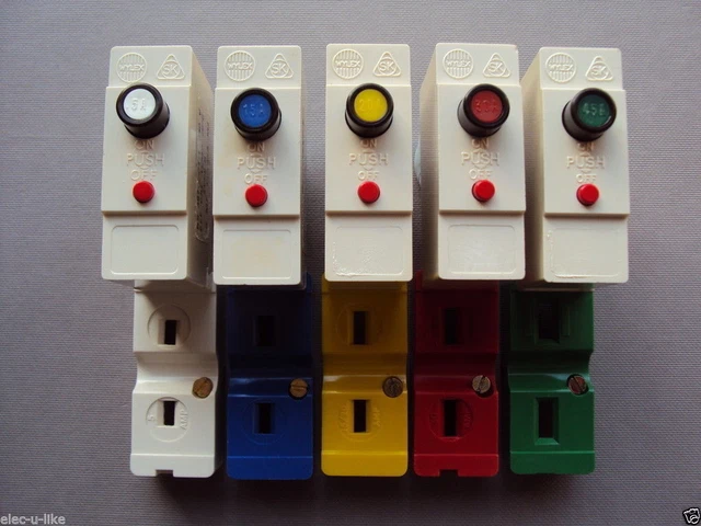 WYLEX PUSH BUTTON Type B Plug In Mcb 5 15 20 30 45 Amp With Without ...