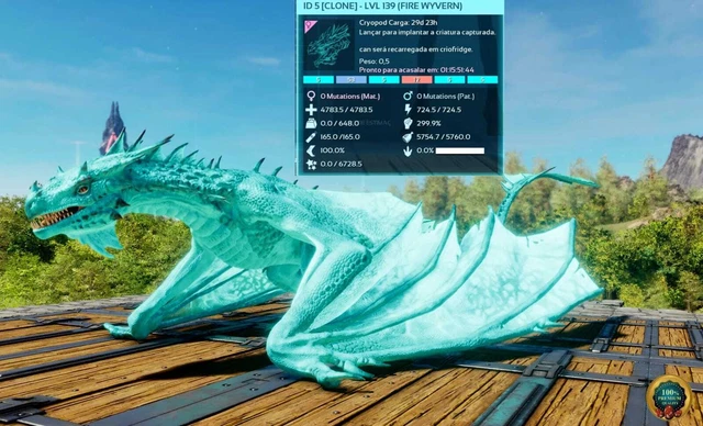 ARK SURVIVAL ASCENDED Fire Wyvern Solid Cyan PVE PS5/XBOX/PC EUR 16,55 - PicClick FR