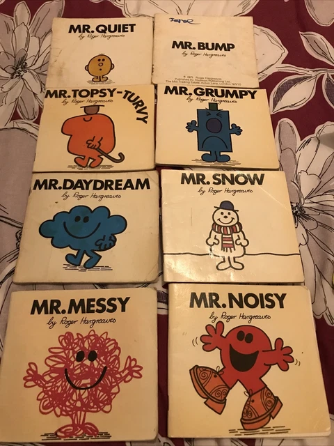 VINTAGE 1970’S MR Men Books x 8 Mr Quiet Bump Topsy-Turvy Grumpy ...