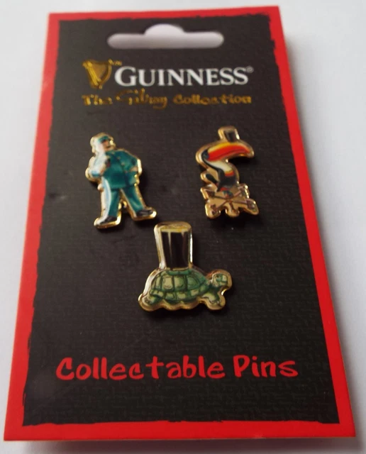 FINE SET OF 3 OFFICIAL GUINNESS Collectors Pins GILROY COLLECTION ...
