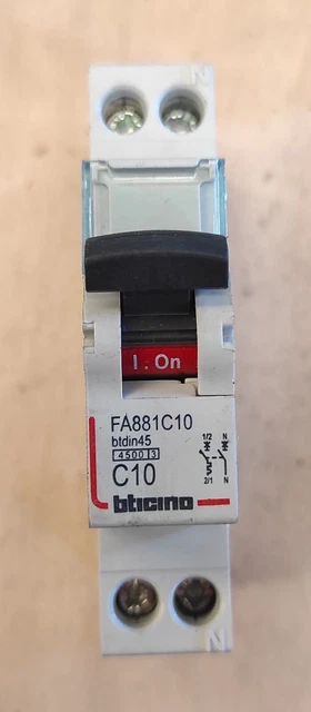 BTICINO - FA881C10 - Interruttore Magnetotermico 1P C10 4500A EUR 8,00 - PicClick IT