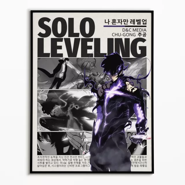 SOLO LEVELING ANIME Poster, Sung Jinwoo Manga Artwork Print for Wall ...