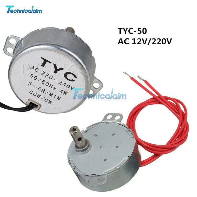 TYC-50 AC 12V/220V 5/6RPM 50/60Hz 4W CW/CCW Synchronous Motor For ...