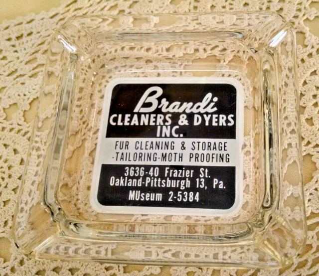 BRANDI CLEANERS & Dyers Ashtray Frazier St Oakland Pittsburgh Pa Glass ...