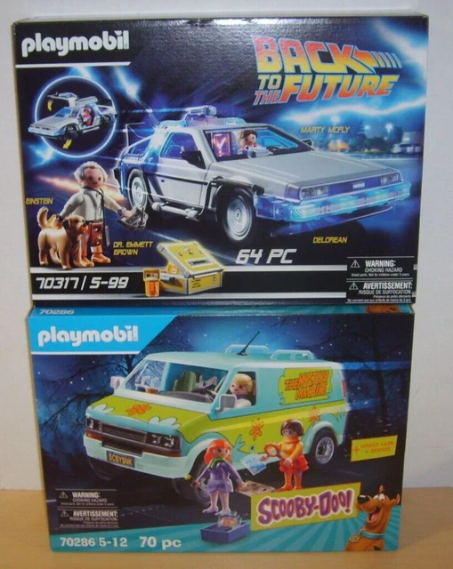 PLAYMOBIL SCOOBY-DOO MYSTERY Machine & Back To The Future Delorean W ...