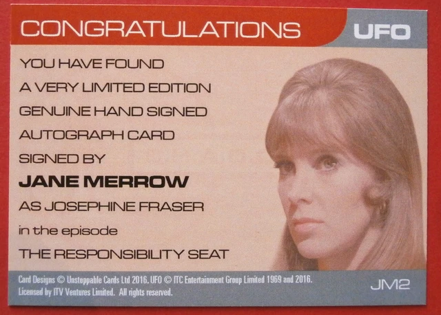 UFO - JANE MERROW - Hand-Signed Autograph Card JM2 - LIMITED EDITION £ ...