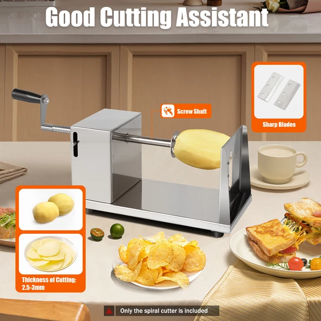 POTATO CUTTER STAINLESS Steel Blade Twister Spiral Vegetable Slicer ...