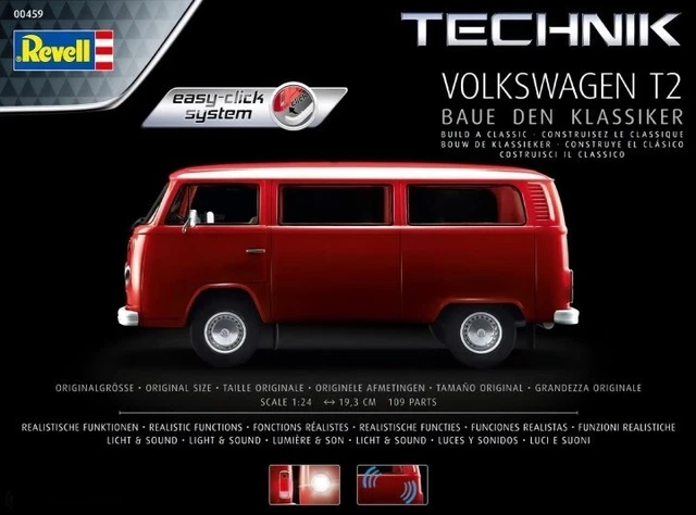 REVELL 00459 1:24TH scale VW T2 Bus Easy Click Technik £39.99 - PicClick UK