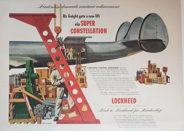 VINTAGE LOCKHEED MARTIN Print Ads Super Constellation To Space and Back ...