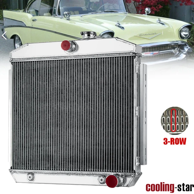 3-CORE RADIATOR FOR 1955 1956 1957 Chevy Bel Air Nomad 150 210 V8 4.3L ...