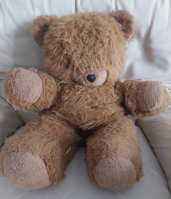 VINTAGE TEDDY BEAR 1970s Very Large 60cm 24" Brown Real Soft Toys ...