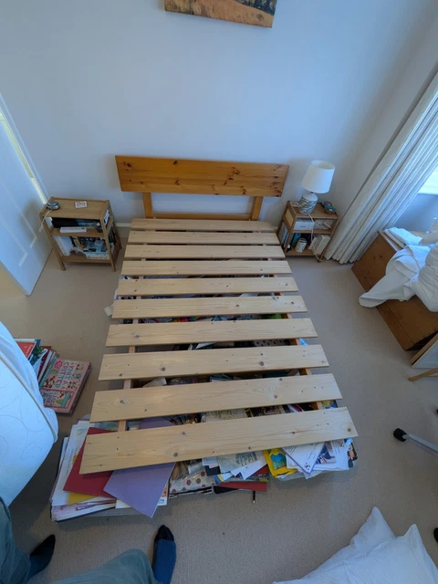 IKEA DOUBLE BED frame - wooden £31.90 - PicClick UK