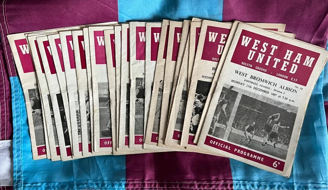 FULL SET OF West Ham United home programmes 1967/68 League And Cups £39 ...