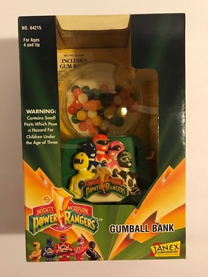 POWER RANGERS MIGHTY morphin gumball bank rate retro vintage SEALED £21 ...