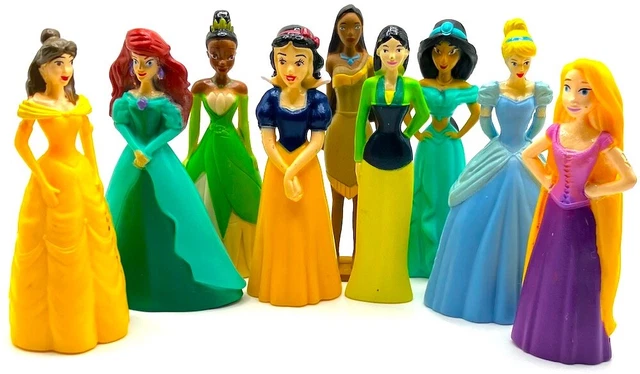 DISNEY PRINCESSES FIGURE Play Set PVC TOY Tiana BELLE Ariel SNOW WHITE ...