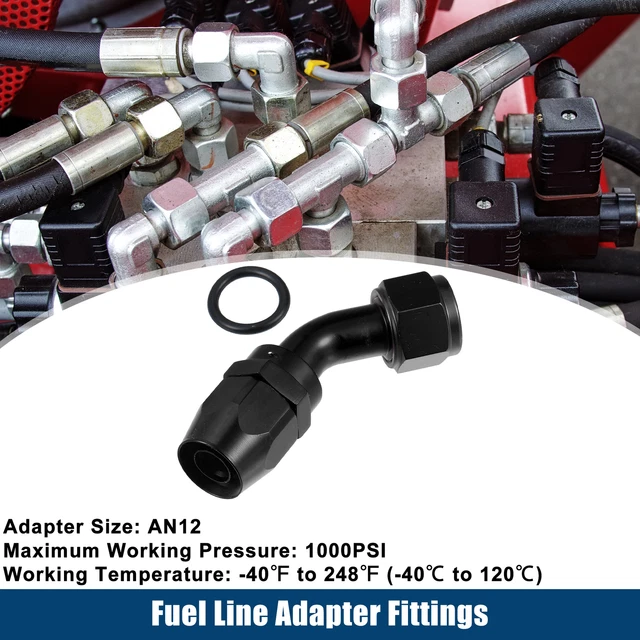 CAR AN12 45 Degree Fuel Line Adapter Fittings Connector Aluminum Alloy ...