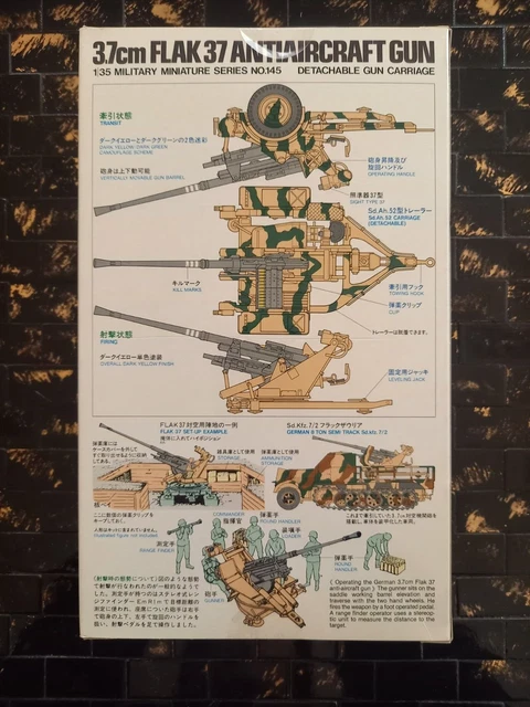 MAQUETTE TAMIYA N° 35145 - 1/35 German 3.7cm Flak 37 AntiAircraft Gun ...