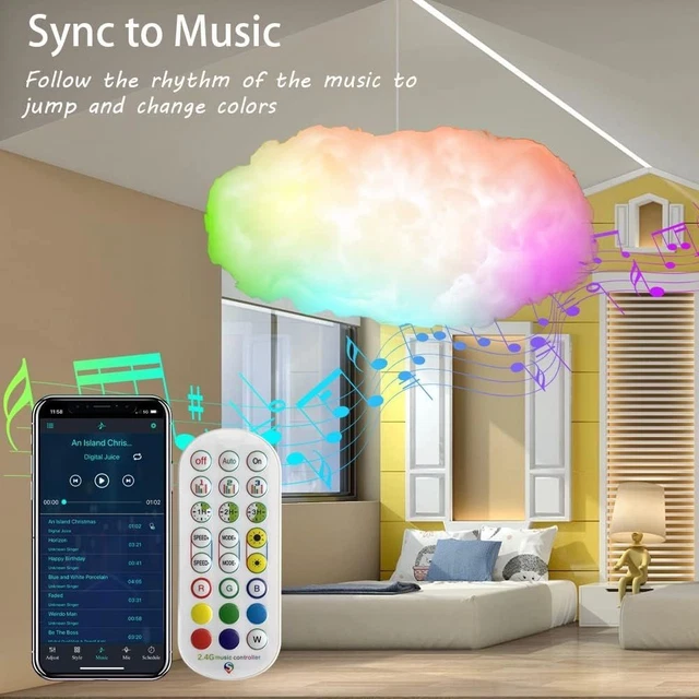 THUNDER CLOUD LIGHTNING Light LED APP Control Music Sync 3D Effect ...