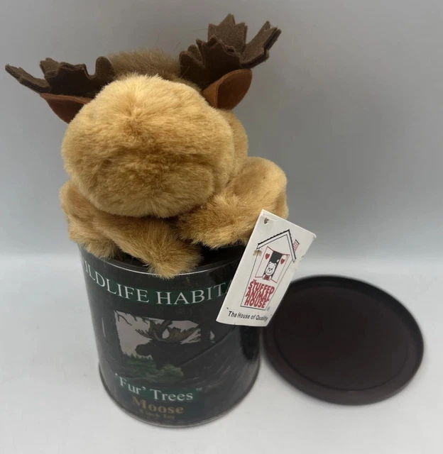 STUFFED ANIMAL HOUSE Moose Plush American Fur Trees Toy Wildlife ...