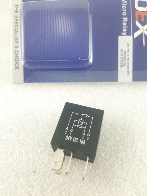 MICRO RELAY 24V NORMALLY OPEN 15A RESISTOR PROTECTED 4 Pin $31.50 ...