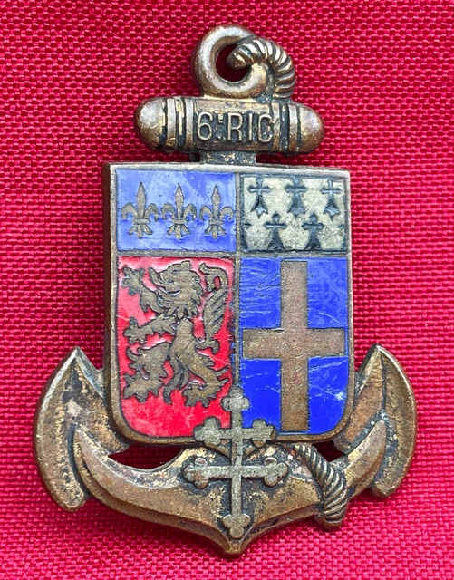 INSIGNE 6° R.I.C. Régiment d'Infanterie Coloniale 6° RIC émail Drago EUR 20,00 - PicClick FR