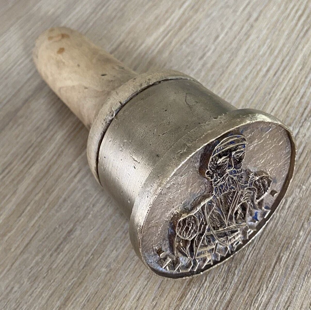 ANCIEN SCEAU CACHET Tampon Marque : A Identifier Laiton / Bois EUR 50 ...