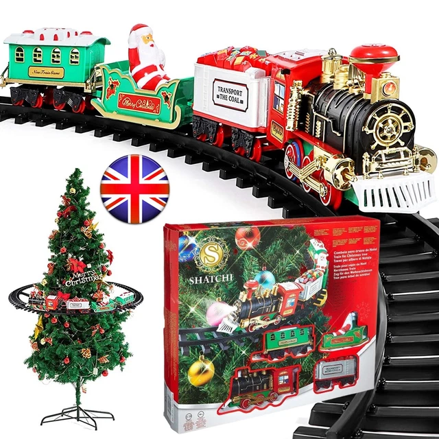 CHRISTMAS TREE TRAIN Set Around Tree Lights Musical Battery Operated ...