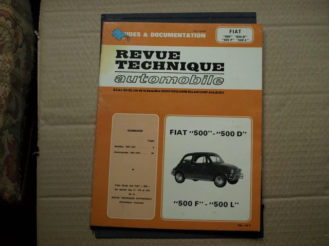 REVUE TECHNIQUE FIAT 500 ,500D,500F,500L EUR 10,50 - PicClick FR