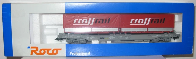 ROCO HO GAUGE 47121 SBB Grey Bogie Pocket Wagon + Two Crossrail ...