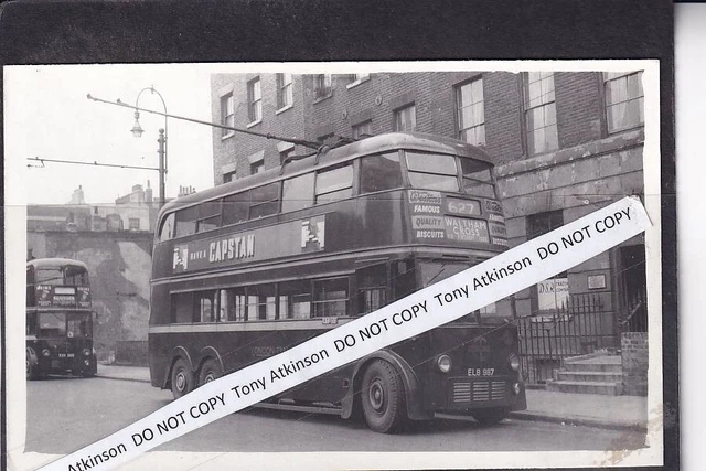 LONDON TRANSPORT - J2 Type Trolley Bus - No. 987 On Route 627 - Photo ...