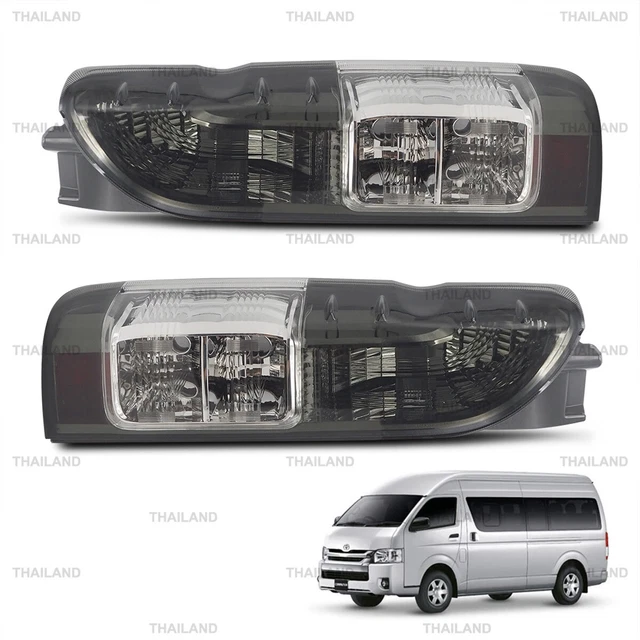 FOR TOYOTA HIACE commuter Van 2005 - '18 Smoke Lens Pair Tail Lamp Rear ...