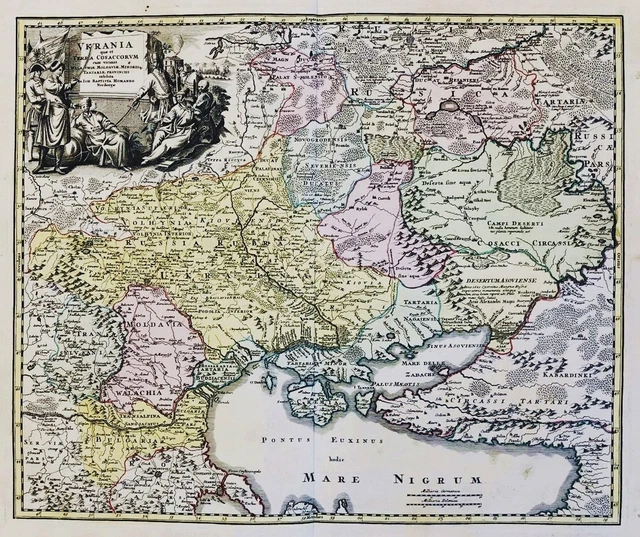 UKRAINE CRIMEA CRIMEA Russia map card Homann engraving engraving ...