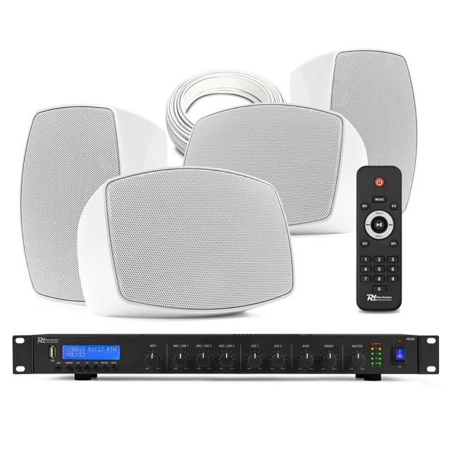 COMMERCIAL MUSIC WALL Mount Speaker System with Media Player Amplifier ...