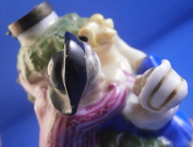 ANTIQUE 19TC GERMAN Porcelain Figural Perfume Bottle Flask Flacon ...