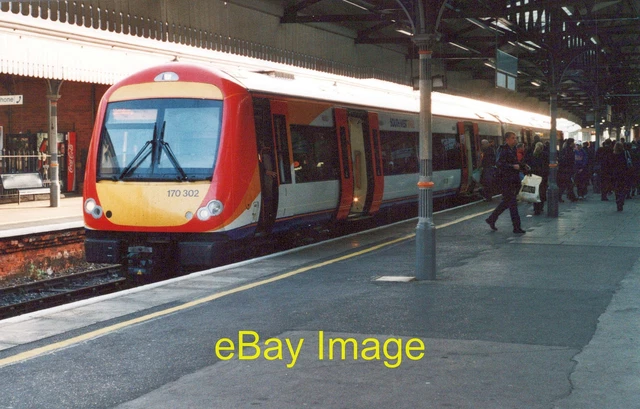RAILWAY PHOTO 6X4 DMU Class 170 170302 SWT Exeter St Davids 9/10/2002 £ ...