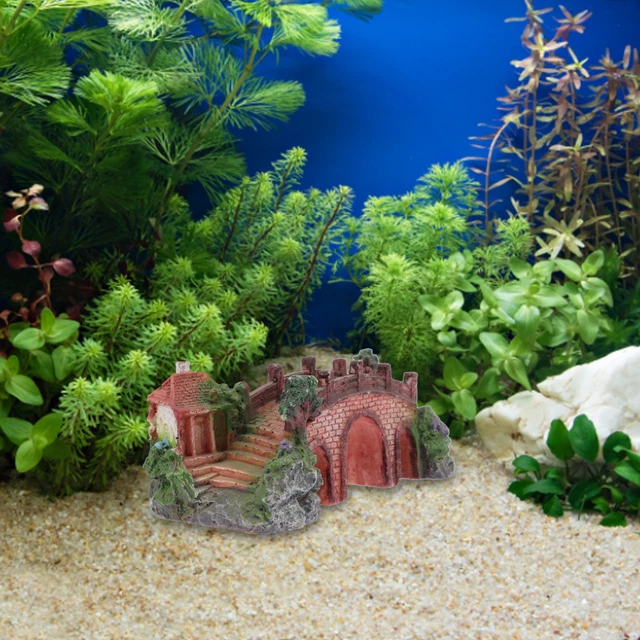 SIMULATED BRIDGE DECOR Aquarium Landscaping Decor Bridge Statue Fish ...
