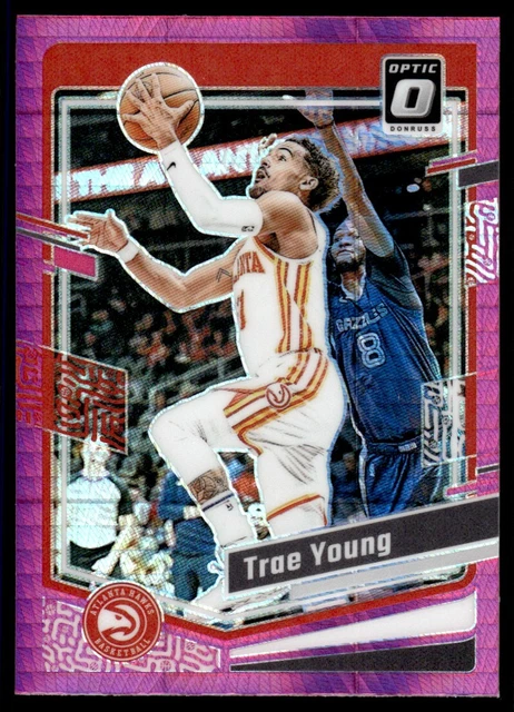 TRAE YOUNG 2023-24 Donruss optique hyper rose N15 #135 Atlanta Hawks ...