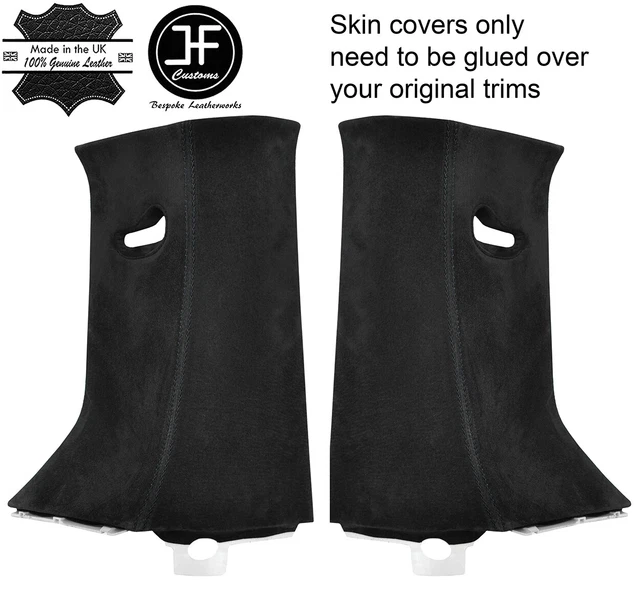 BLACK STITCH 2X Upper D Pillar Suede Covers For Land Rover Discovery 4 ...