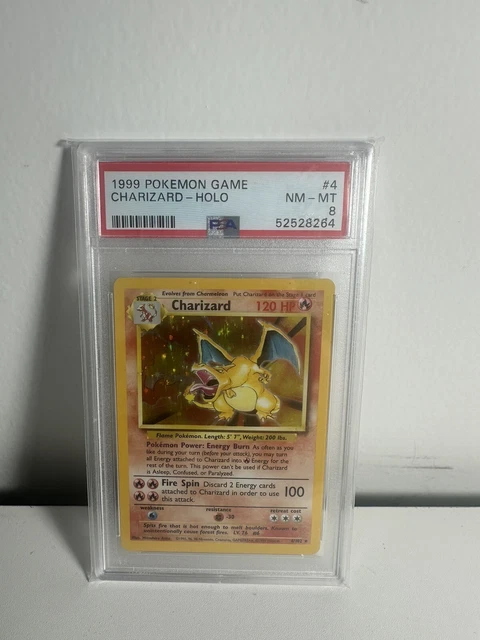 CHARIZARD HOLO BASE Set 1999 WOTC 4/102 Pokemon Trading Card Game PSA 8 ...