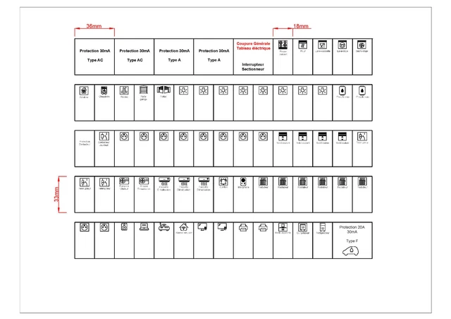 ETIQUETTE REPÉRAGE TABLEAU électrique - bande marquage SCHNEIDER module 18mm EUR 6,00 - PicClick FR