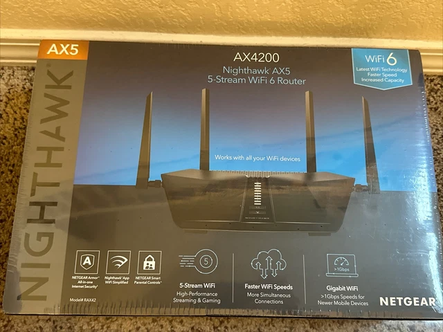 NETGEAR AX4200 NIGHTHAWK Dual-Band Wi-Fi 6 Router Black (RAX42-100NAS ...