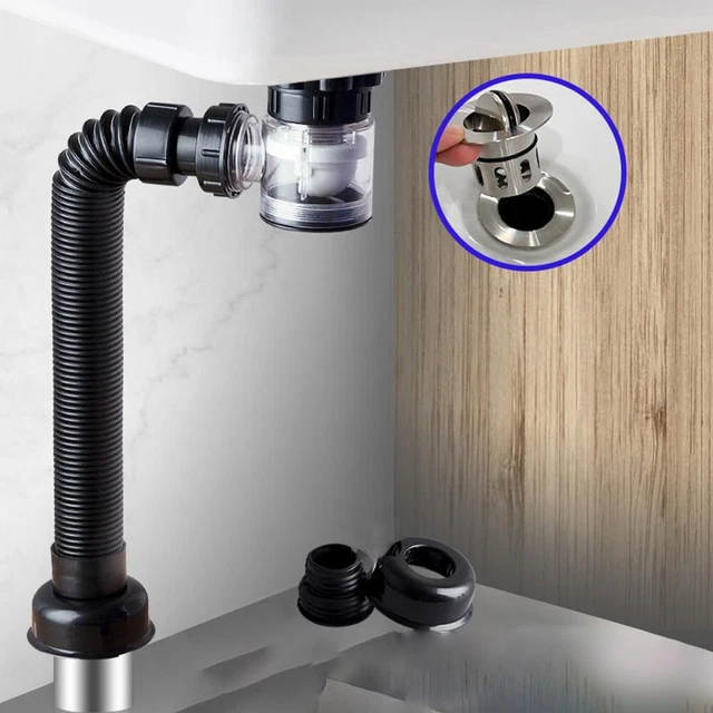 ANTI CLOG KITCHEN Accessories Smooth Water Flow with Flexible Drain ...