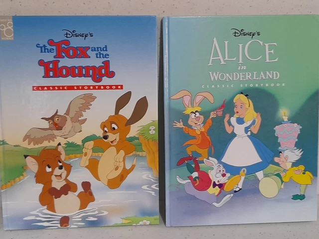 DISNEY ALICE IN Wonderland & The Fox and the Hound Classic Storybook ...
