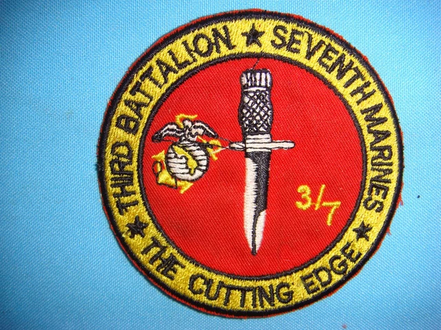 VIETNAM WAR PATCH, USMC 3rd BATTALION 7th MARINE REGIMENT THE CUTTING ...