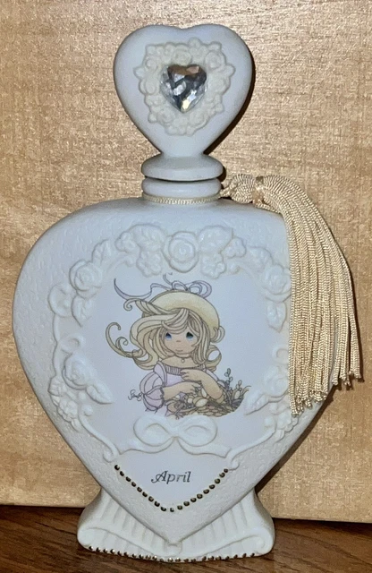 RARE VINTAGE APRIL Precious Moments Heart Shaped Perfume Bottle 1997 ...
