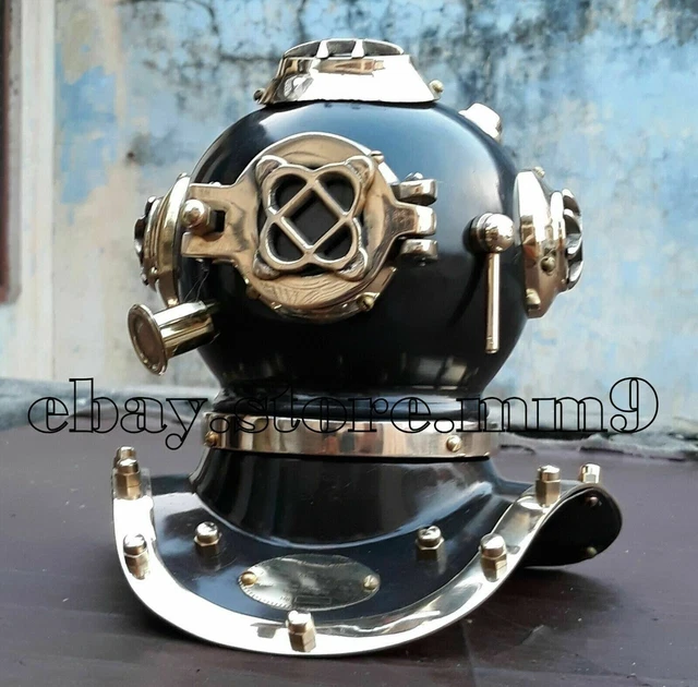 CASQUE DE PLONGÉE 6" laiton massif finition noire nautique US Navy Mini ...