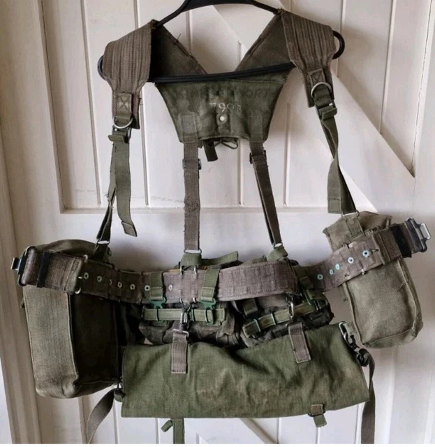 BRITISH ARMY 58 PAT WEBBING RIG Respirator Pouch - Back Pack Water ...
